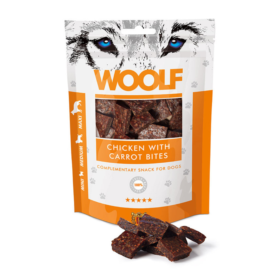Woolf Snacks - Bocaditos de pollo y zanahoria | Tres Trufas